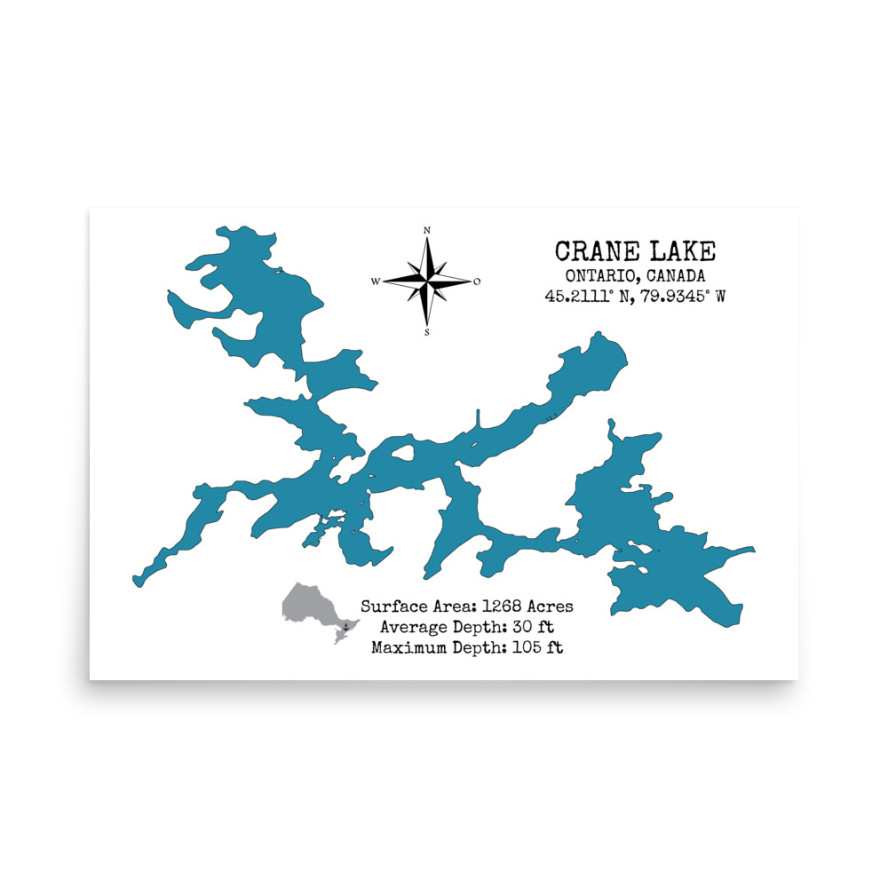 Crane Lake Map - Poster