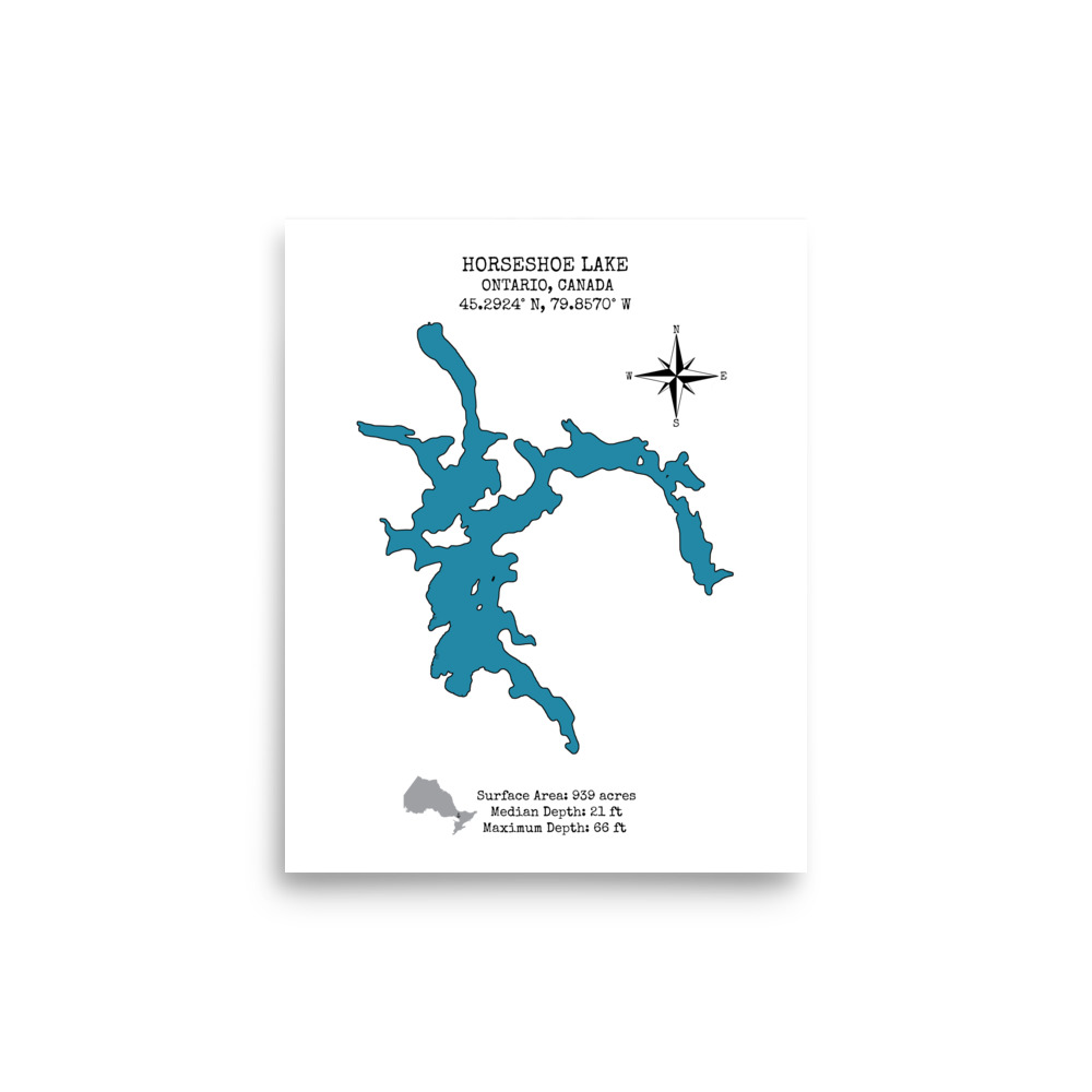 Horseshoe Lake Map - Poster