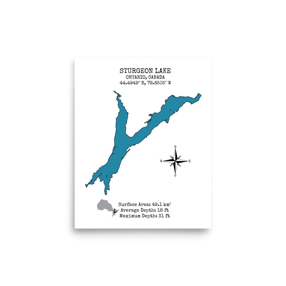 Sturgeon Lake Map - Poster - Lakefront Designs