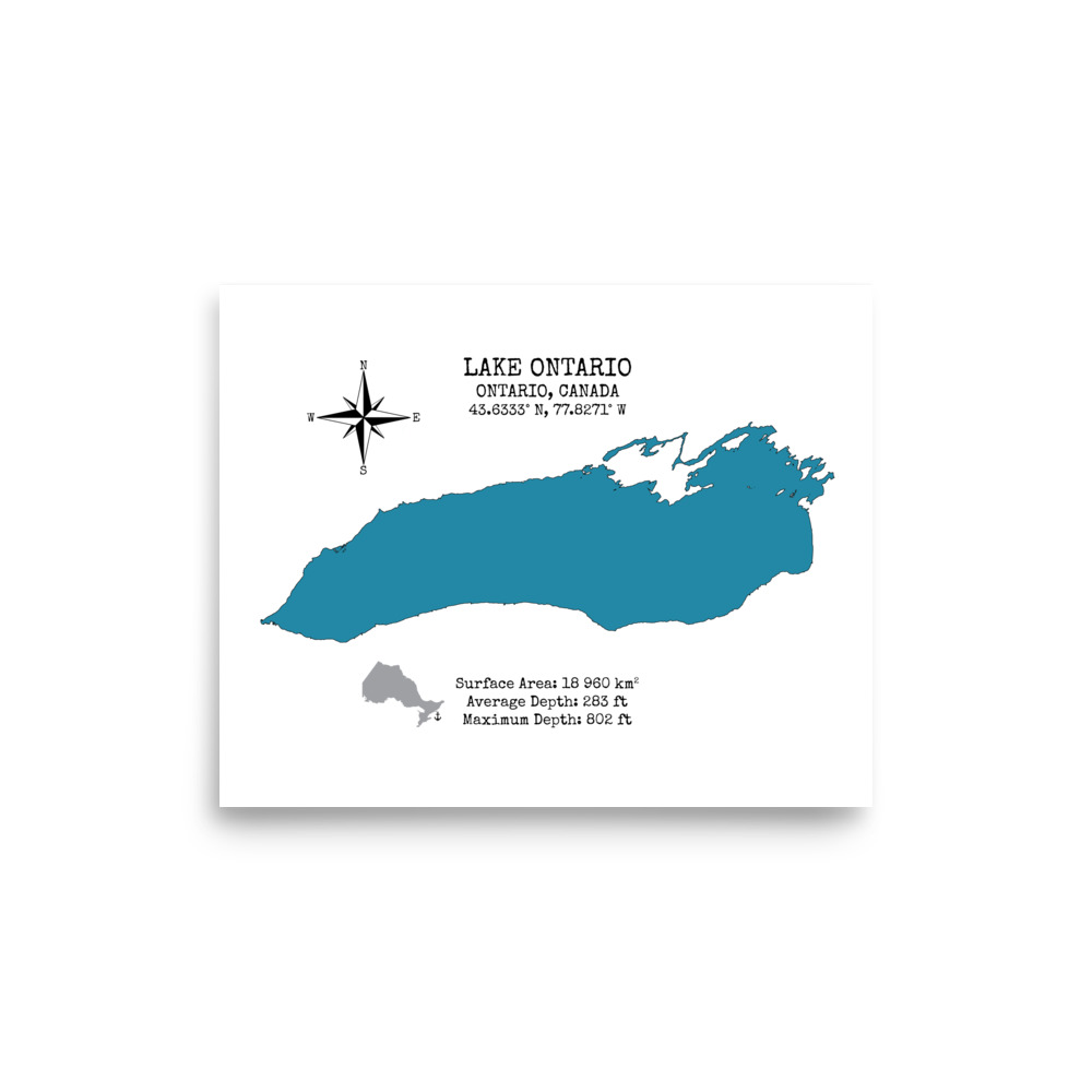 Lake Ontario Lake Map - Poster